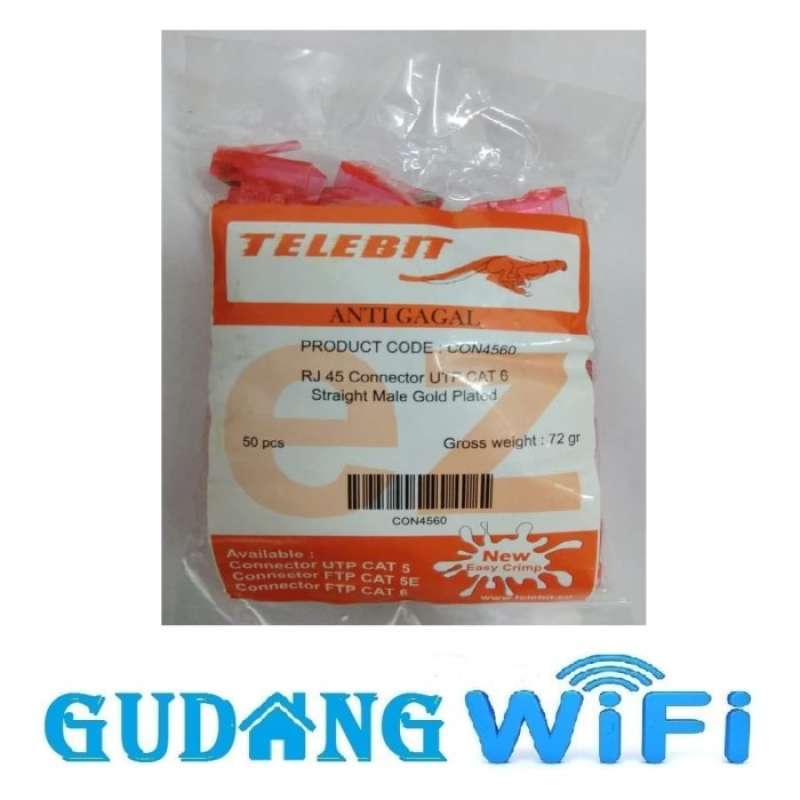 Promo Telebit Conector Rj45 Cat6 (isi 50pcs) Model Tembus Con4560 ...
