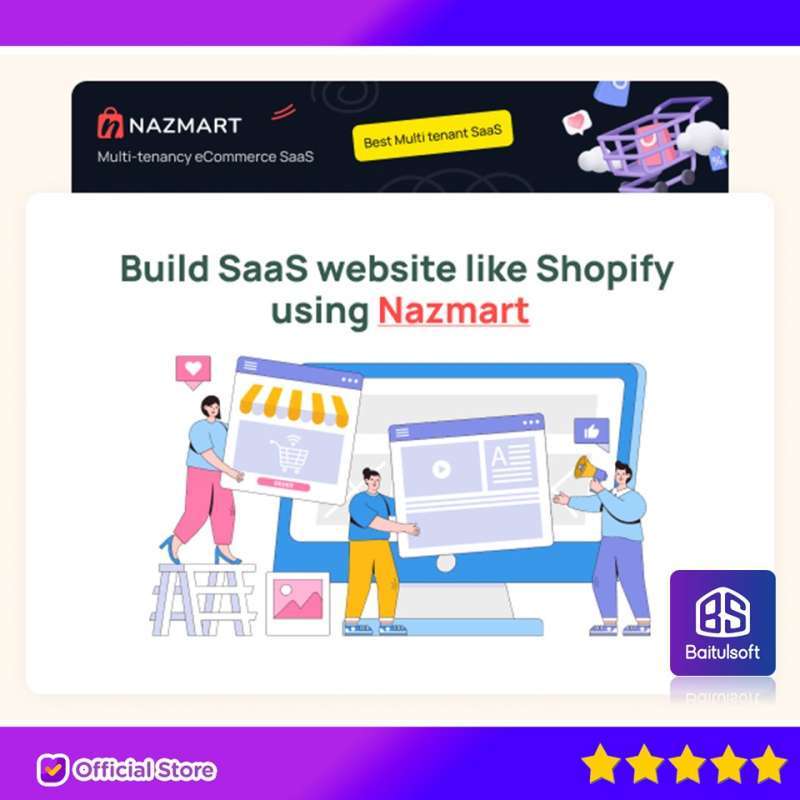 Promo SOURCE CODE APLIKASI NAZMART – MULTI-TENANCY ECOMMERCE PLATFORM (SAAS) BY BAITULSOFT ...