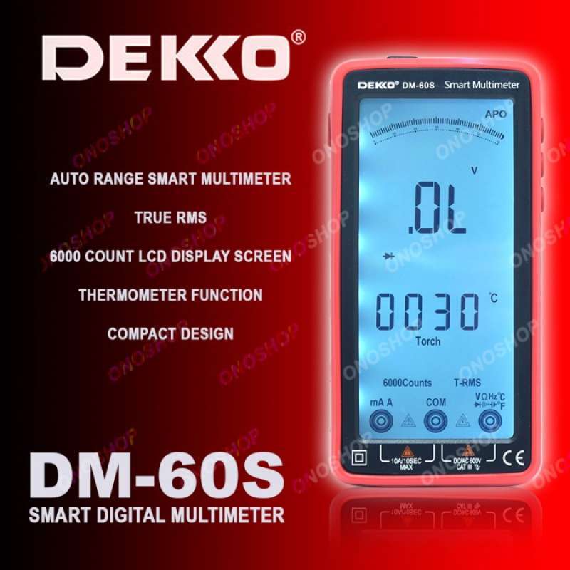Jual Multimeter Smart Digital Auto Function Multitester Dekko DM-60S di ...