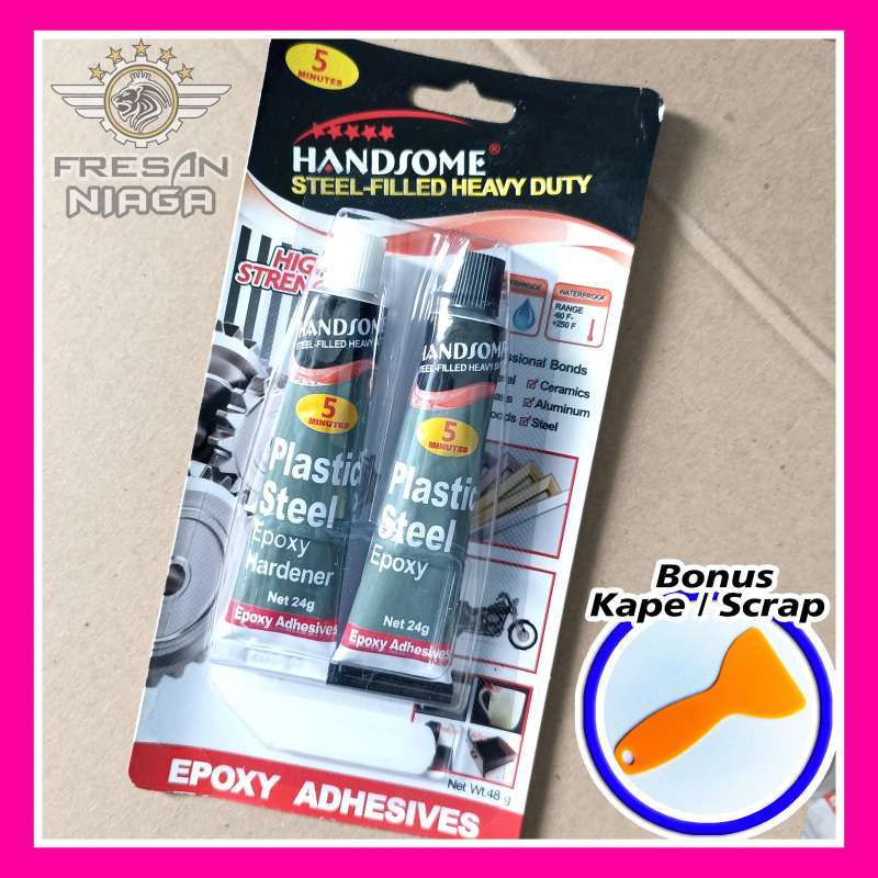 Promo Lem Besi Epoxy Adhesives Tahan Panas Lem Campur Lem Metal Logam Baja Tembaga Steel Seng ...
