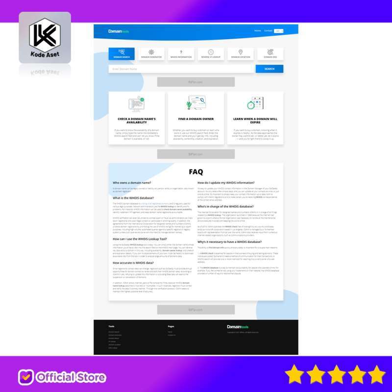 Promo Source Code Aplikasi Domainskit - Toolkit For Domains By Kodeaset Diskon 98% Di Seller ...