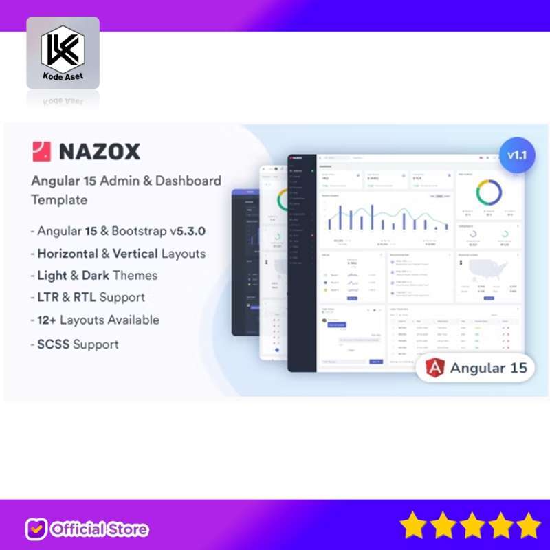 Jual Nazox - Angular 15 Admin & Dashboard Template By Kodeaset Di ...