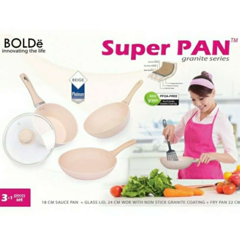 Promo Bolde Super Pan Granit Set Wajan Penggorengan 3set Diskon 23% Di ...