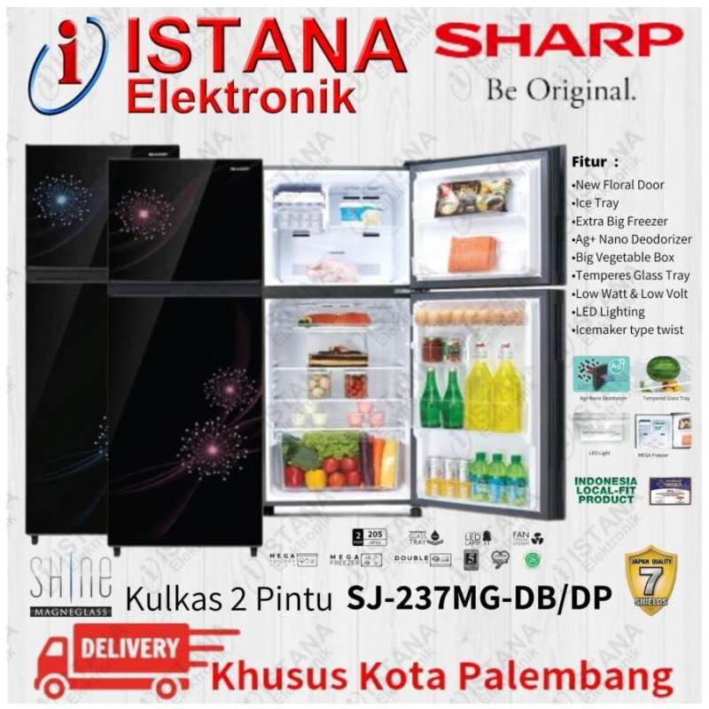 Promo Sharp Kulkas 2 Pintu 205 Liter Shine Magneglass Series Sj-237mg-dp/db Diskon 2% Di Seller ...