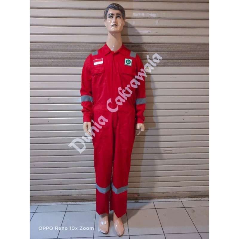 Jual Wearpack Coverall Proyek Plus Logo / Seragam Proyek / Merah Di ...