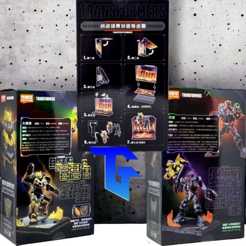 Promo Buluke Bloks Transformers Rotb Bumblebee + Scourge + Diorama ...