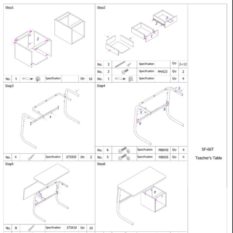 Promo Meja Guru Rangka Besi | Meja Guru Minimalis | Meja Guru Modern ...