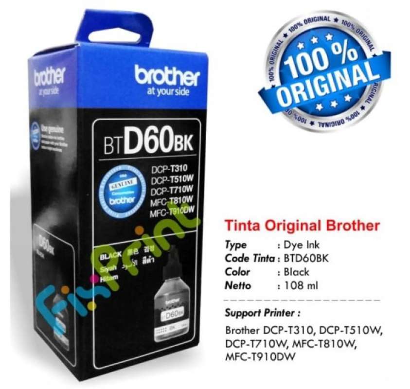 Promo Tinta Brother BT D60BK Printer DCP-T310 DCP-T510W DCP-T710W MFC ...