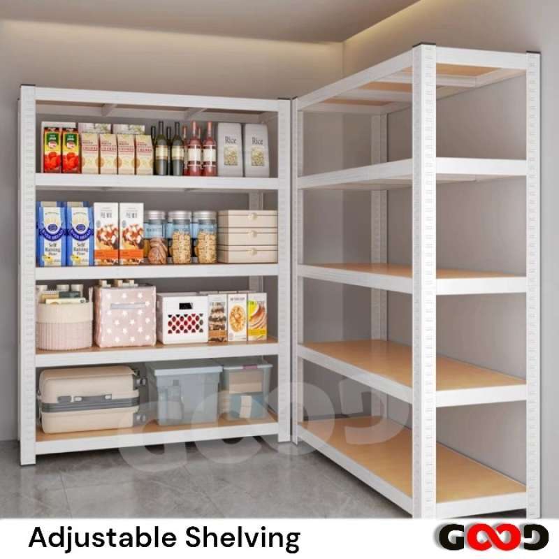 Promo Adjustable Selving/rak Besi 3/5/6 Susun/rak Besi Papan Mdf ...