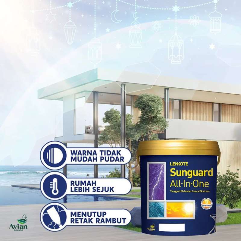 Promo Cat Tembok Eksterior Lenkote Sunguard All In One 2.5 Liter -n5 ...