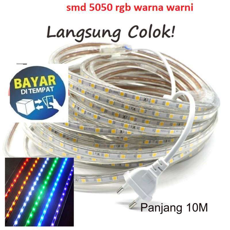 Promo Lampu Led Strip 220V Smd 5050 10Meter/Lampu Plafon/Led Pohon ...