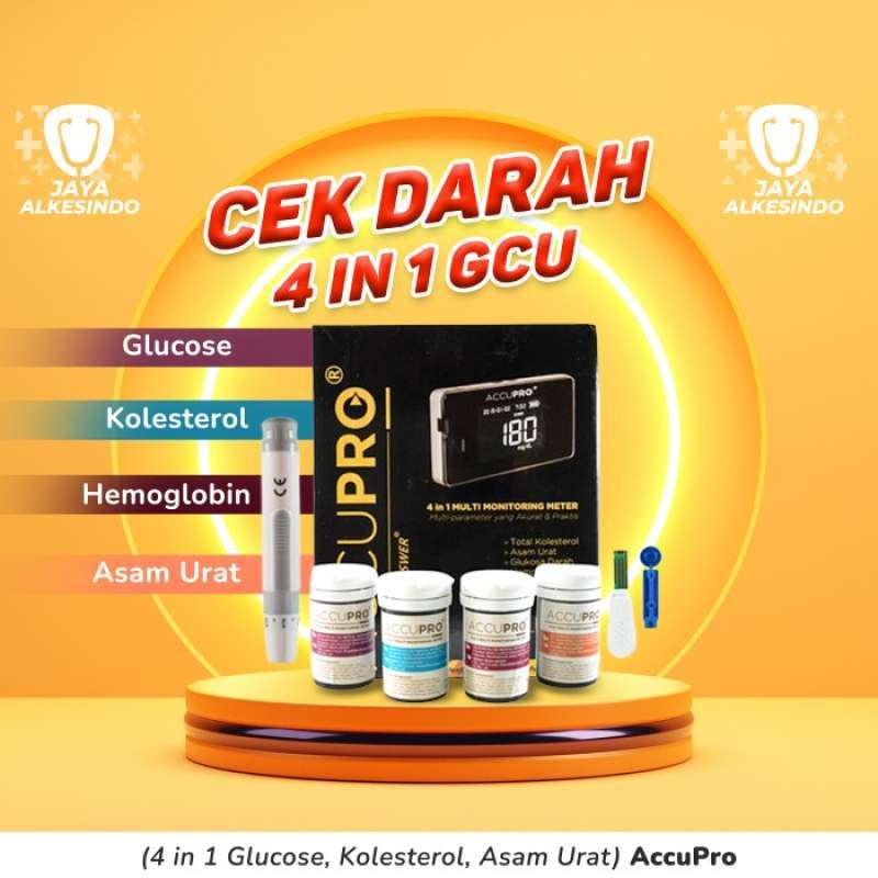 Promo Accu pro 4 in 1 Alat cek darah 4 fungsi gula hb kolesterol asam ...