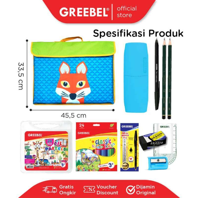 Promo Greebel Paket Tas Set 614 Large /stationary Stationery Set Alat ...