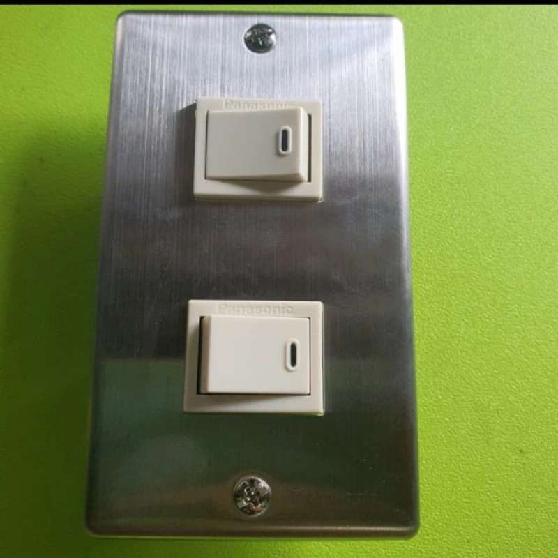 Promo Saklar Panasonic Seri Double Ganda Frame Stainless Sakelar ...