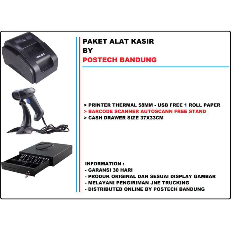 Promo Paket Alat Kasir Printer Kasir Cashdrawer Barcode Scanner Auto ...