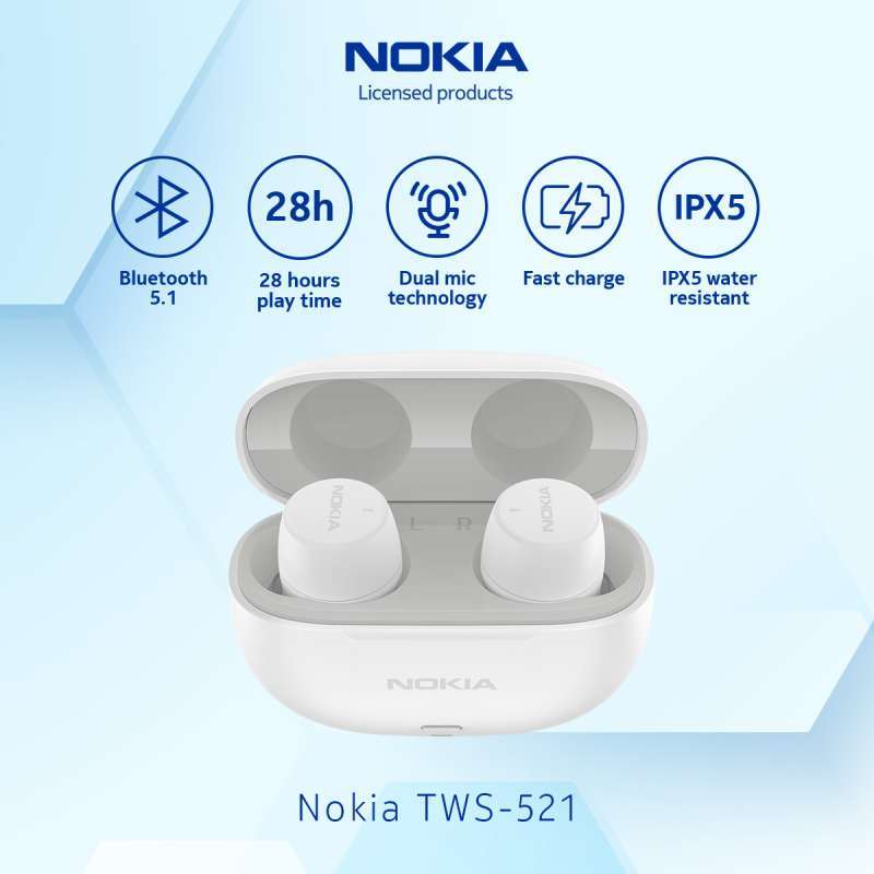 Promo Nokia Micro Earbuds Pro TWS-521 Small Earbuds with Dual Mic ...