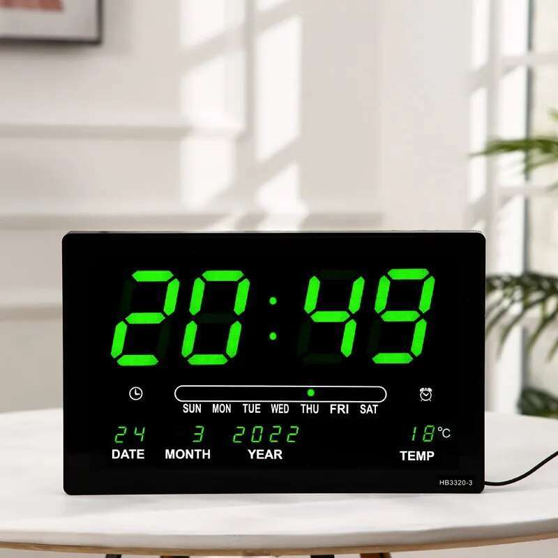 Promo Large Electronic Clock Alarm Hourly Chime Function Calendar ... Promo Large Electronic Clock Alarm Hourly Chime Function Calendar ...