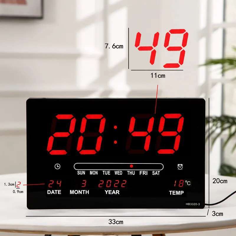 Promo Large Electronic Clock Alarm Hourly Chime Function Calendar ...