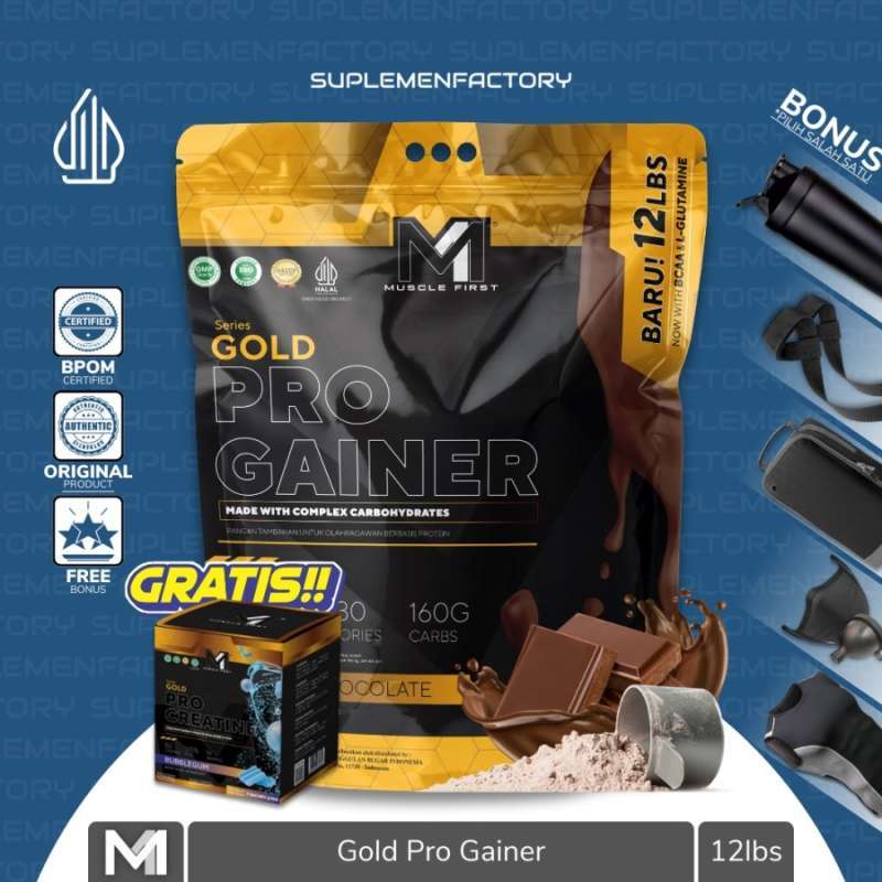 Jual Muscle First Pro Gainer 12 lbs Mass Weight M1 Gold Pro Gainer di ...
