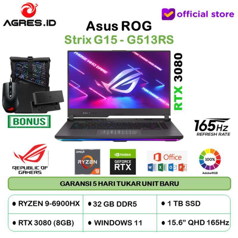 Promo Asus Rog Strix G15 G513rs Ryzen 9 6900hx 32g 1tb Rtx3080 Qhd ...