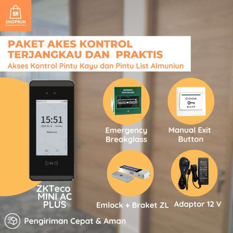Promo Paket Akses Kontrol & Absensi Mini Ac Plus Access Pintu Kaca Kayu ...