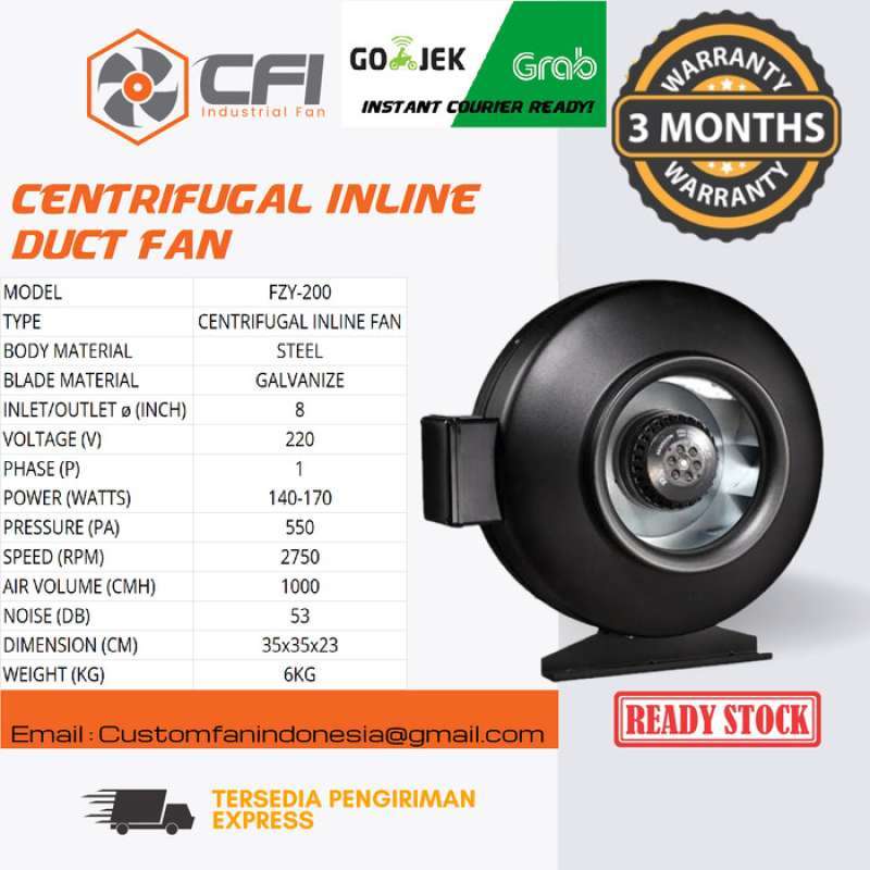 Promo 8 Inch Centrifugal Inline Duct Fan/Booster Fan/Exhaust Fan Diskon ...