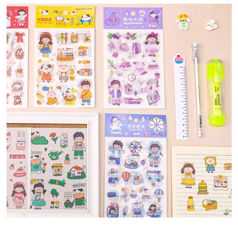 Jual Stiker Motif Cute Cartoon Series Lucu & Unik Isi 4 Lbr / Sticker ...