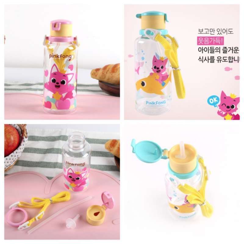 Promo 3D PINKFONG BABY SHARK Straw Water Bottle Cup/Botol Gelas Minum ...