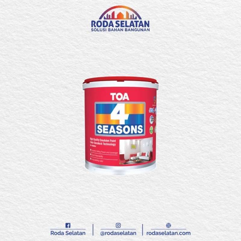 Promo Cat Tembok Toa 4 Seasons Interior White A1500 5kg Diskon 23% Di ...