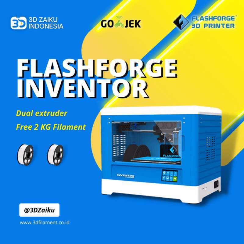 Promo 3D Printer Flashforge Inventor Dual Extruder dengan Built-In ...