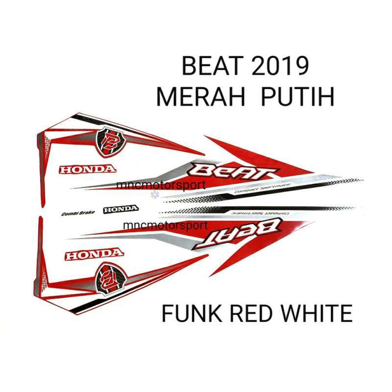 Jual KHM STIKER STRIPING LIS BODY BEAT 2019 MERAH PUTIH di Seller ...