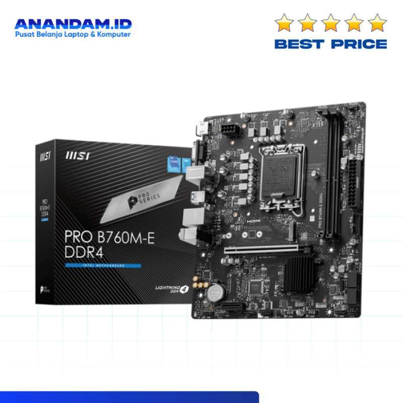 Jual Motherboard Msi Pro B760m-e Ddr4 Intel B760 Lga 1700 Di Seller Anandam.id Official Store ...