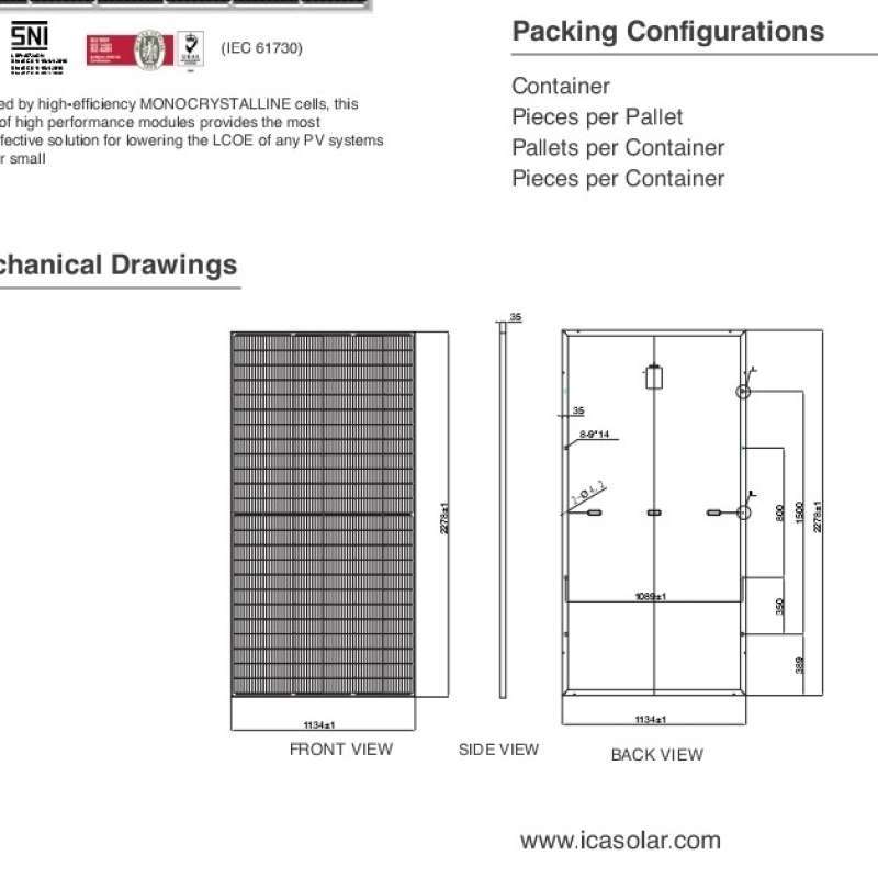 Promo Panel Surya Ica Solar 550wp Tkdn Sni Monocrystaline Half Cell Mbb ...