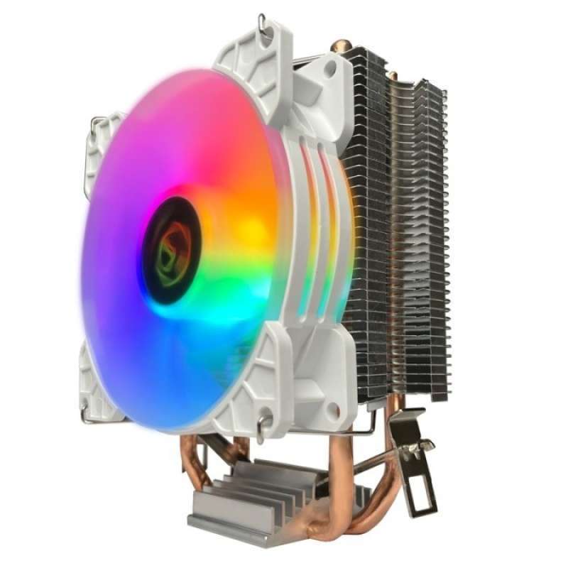 Promo Cpu Fan / Cooler Cube Gaming Wind 2 Heat Pipes Rainbow Led (am5 ...