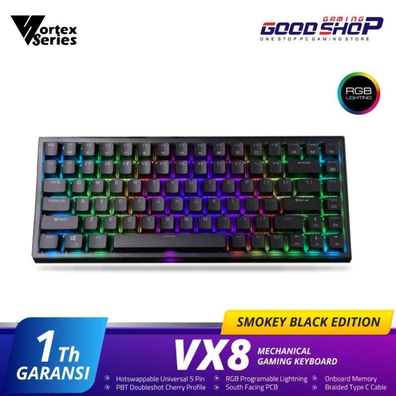 Promo Vortexseries Vx8 Mechanical Keyboard - Smokey Black - Gateron ...