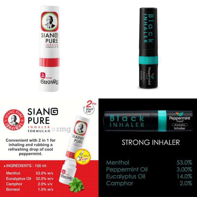 Jual Siang Pure Inhaler & Minyak Angin Black Inhaler Peppermint Inhaler ...