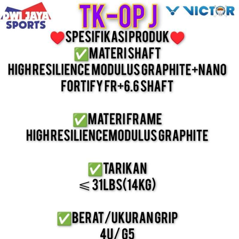 Jual Victor Thruster One Piece J (enma) Badminton.racket Di Seller ...