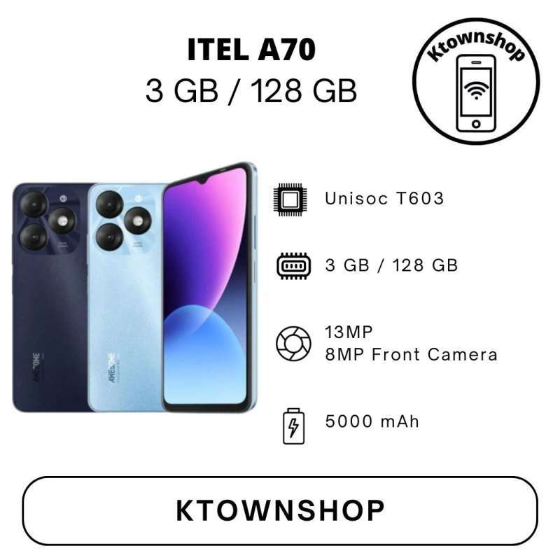 Jual Itel A70 RAM 3/128 GB di Seller Ktownshop - Semolowaru, Kota ...