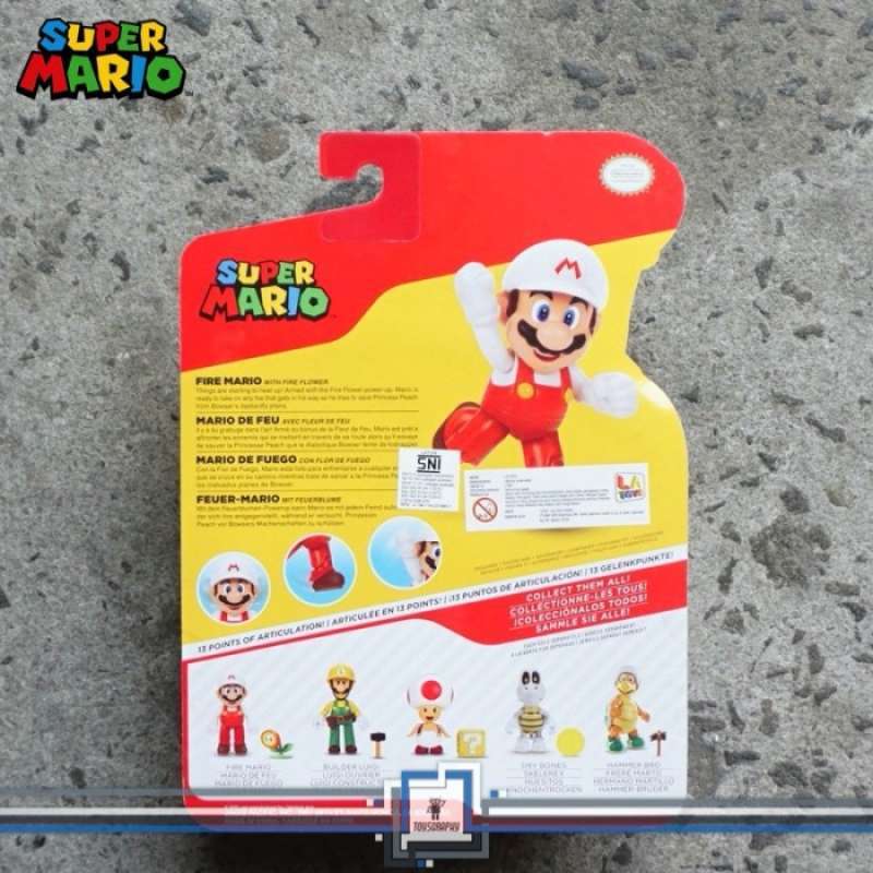 Jual Super Mario Fire Mario 4 with Fire Flower Action Figure Artikulasi ...