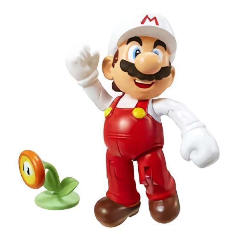 Jual Super Mario Fire Mario 4 with Fire Flower Action Figure Artikulasi ...