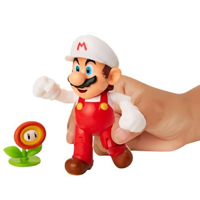Jual Super Mario Fire Mario 4 with Fire Flower Action Figure Artikulasi ...
