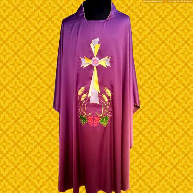 Jual Kasula Romo Imam Katolik 017/kasula Warna Ungu Di Seller Toko ...