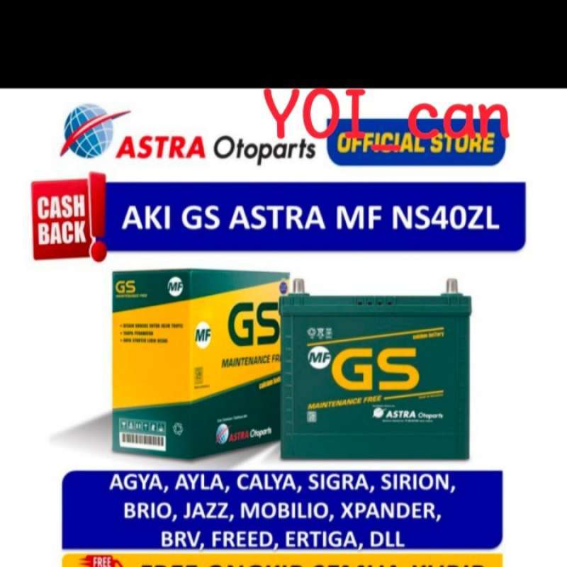 Promo Aki Mobil / Battery Gs Astra Type Gs Mf 36b20l / Ns40zl 12v 35ah ...