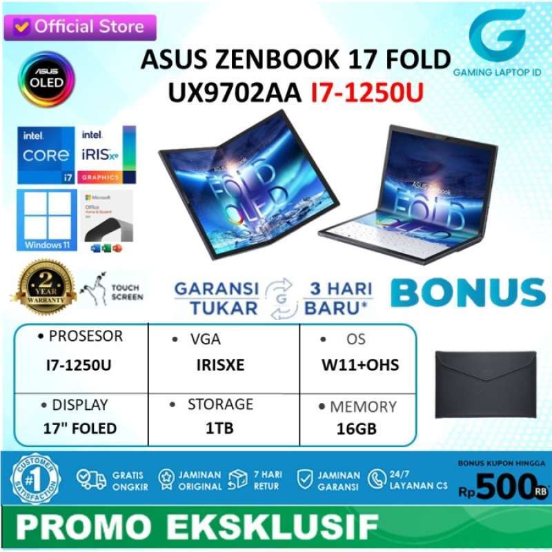 Jual Sale Asus Zenbook 17 Fold Oled Ux9702aa I7-1250u 16gb 1tb 17 Foled ...