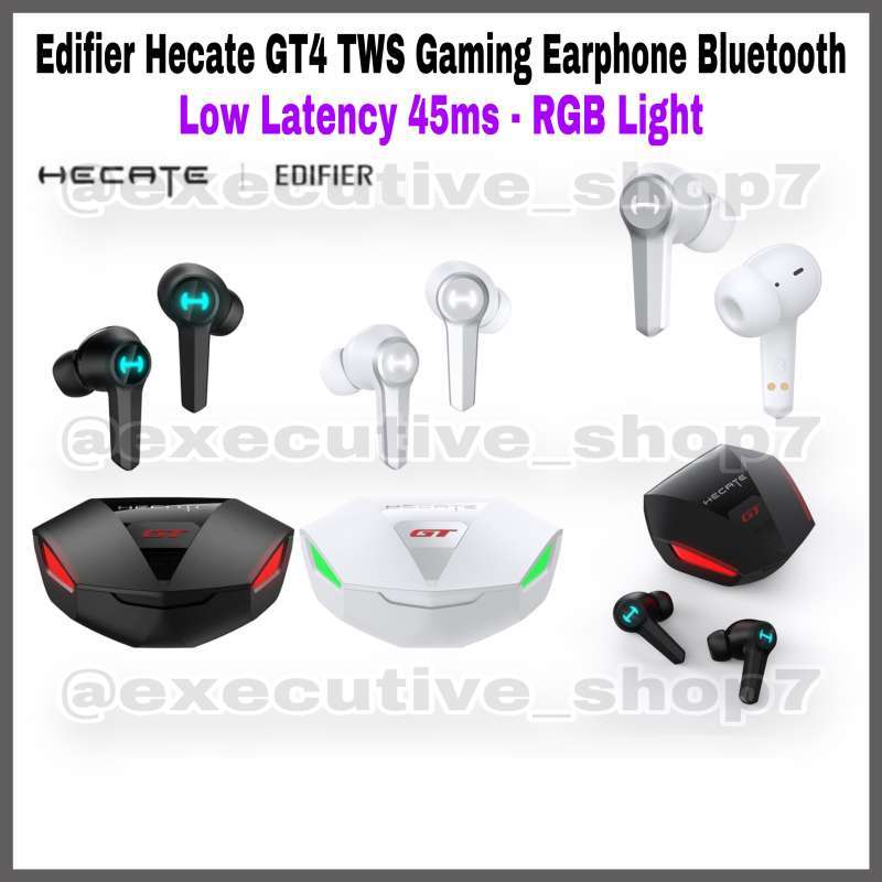 Jual Edifier Hecate GT4 TWS Gaming Earphone Bluetooth - Low Latency 45ms - RGB Light - White di ...