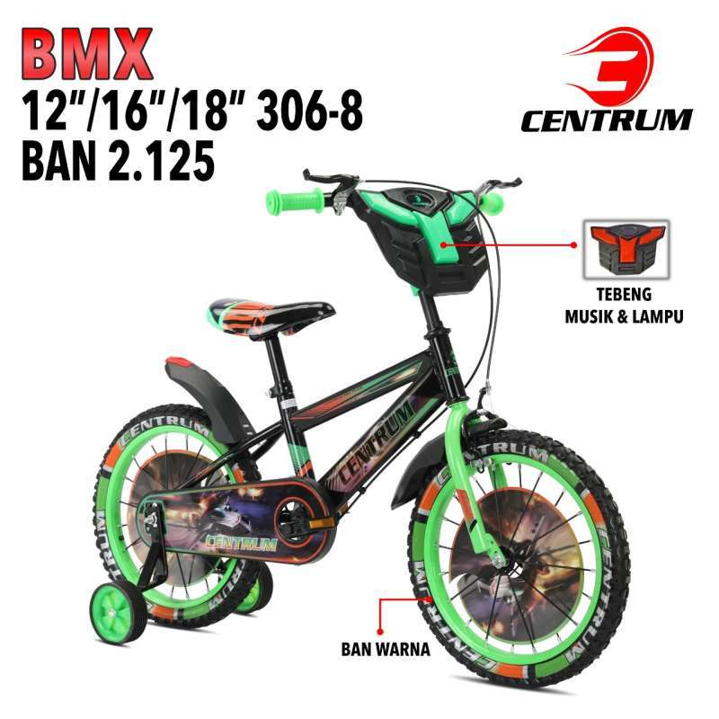 Jual Sepeda Anak Laki Bmx Centrum 306-8 Ban Warna 2.125 12 16 18 Inch ...