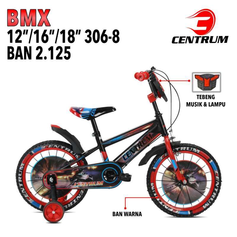 Jual Sepeda Anak Laki Bmx Centrum 306-8 Ban Warna 2.125 12 16 18 Inch ...