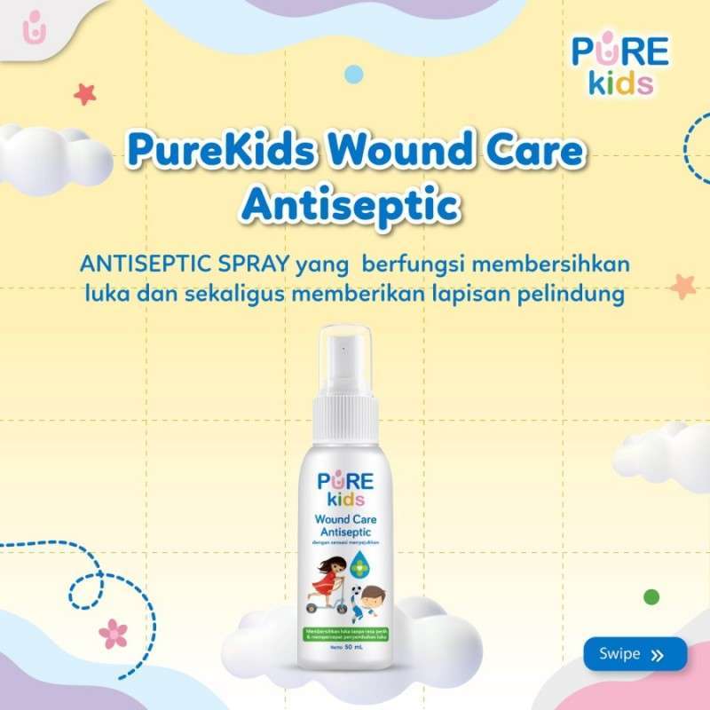 Jual Pure Kids Wound Care Antiseptic Antibacterial 50 ml P3K ...