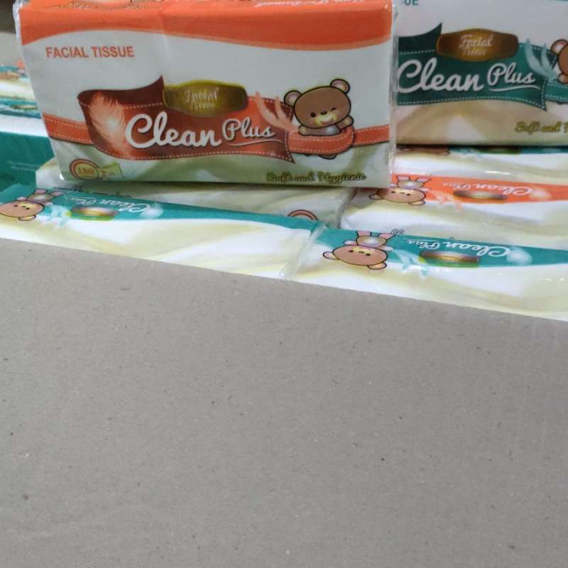 Promo premium facial tissue clean plus 180 sheet 2 ply 1 dus isi 60 ...