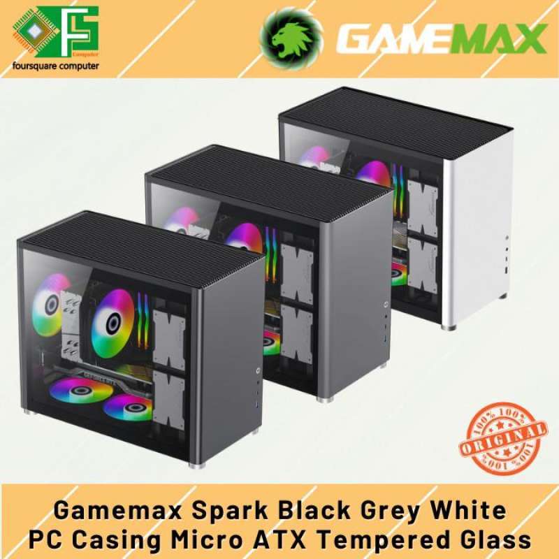 Jual Pc Casing Gamemax Spark Hitam Grey Putih | Cpu Case Gaming Micro-atx Di Seller Foursquare ...